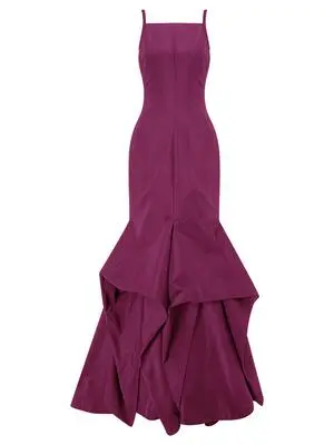 MARMAR HALIM Fish-cut Taffeta Mermaid Maxi Dress - Fuchsia