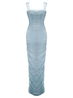 MARMAR HALIM Hand-pleated Maxi Dress - Light Blue