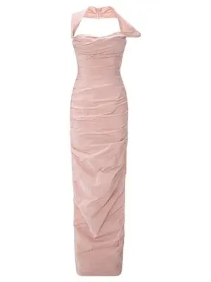 MARMAR HALIM Marmar Halim Asymmetrical Taffeta Maxi Dress