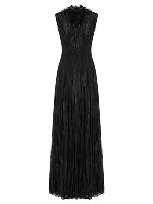 MARMAR HALIM Marmar Halim High-Neck Embroidered Lace Maxi Dress
