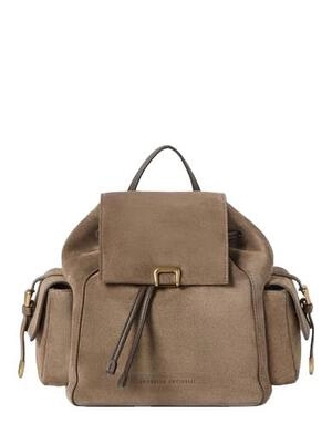 Brunello Cucinelli Suede Sartorial Backpack - Bark