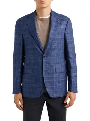 JACK VICTOR Midland Windowpane Sport Coat - Blue