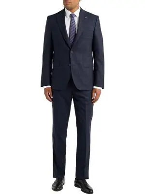 JACK VICTOR Esprit Tonal Plaid Wool Suit - Navy