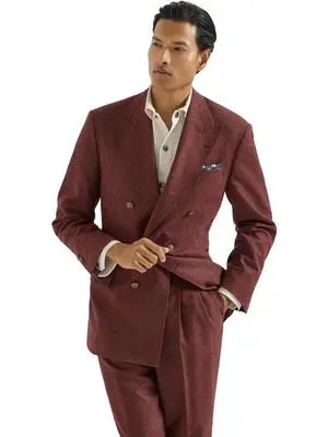 Brunello Cucinelli Virgin Wool And Cashmere Flannel Cavallo Tailor Blazer - Burned