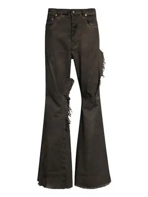 Rick Owens Bolan Distressed Bootcut Jeans - Dust Combo