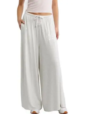 BOYS LIE Leah Wide Leg Lounge Pants With Graphic Detail - Grey