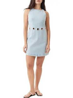 Habitual Grommet Embellished Denim Mini Dress - Glacier