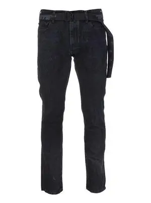 Off-White Tapered Belt Jeans - Black