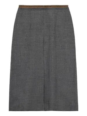 Prada Rush Stitch Midi Skirt - Grey