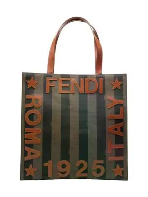 Fendi Pequin Coated Canvas Tote Bag - Brown