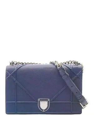 Dior Medium Grained Calfskin Diorama Flap Crossbody Bag - Blue