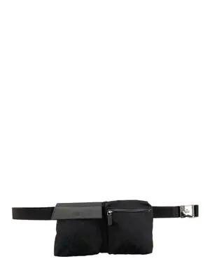 Gucci Gg Canvas Double Pocket Belt Bag - Black