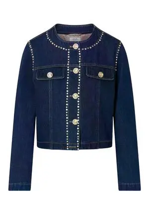 Liu Jo Embellished Slim Fit Denim Jacket - Blue