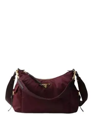 Prada Large Re-nylon And Leather Bag - Red