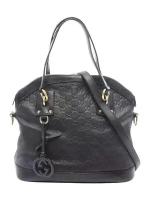 Gucci Medium Ssima Charm Dome Satchel - Black