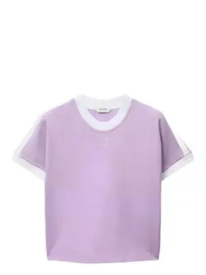 Versace Embroidered Logo Stretch Cotton-jersey T-shirt - Purple