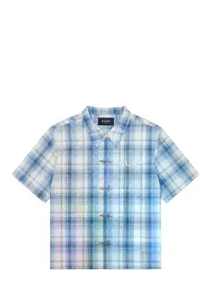GUAPI Glacier Plaid Crystal-embellished Shirt - Blue