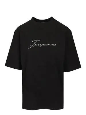 Jacquemus Logo Print Crewneck T-shirt - Black