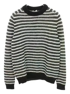 Saint Laurent Striped Crew-neck Sweater - Black