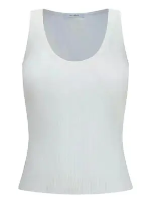 Max Mara Max Mara Ribbed-Knit Scoop-Neck Tank Top White
