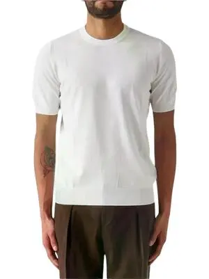 GRAN SASSO Short-sleeve Silk T-shirt - White