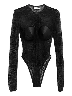 Vaquera Lace Cone-cup Bodysuit - Black