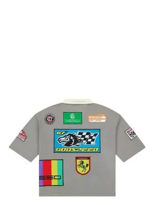 GODSPEED Patch-detail Quarter-zip Polo Shirt - Grey