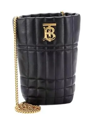 Burberry Lola Quilted Lambskin Micro Bucket Bag - Black