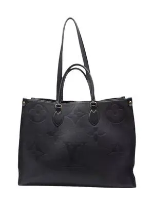 LOUIS VUITTON Louis Vuitton Giant OnTheGo GM Leather Tote Bag Black
