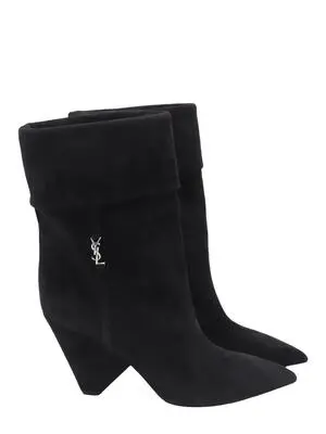 Saint Laurent Niki Wedge Ankle Boots - Black