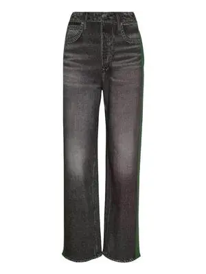 Rag & Bone Side-stripe Wide-leg Jeans - Black