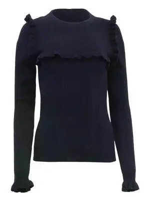 SEE BY CHLOÉ See By Chloé Ruffled Ribbed Knit Sweater
