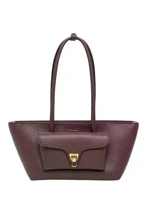 COCCINELLE Double Beat Leather Tote Bag - Red