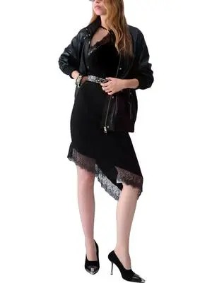 Liu Jo Oversized Leather Bomber Jacket - Black