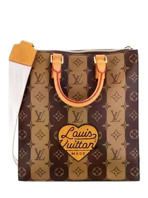 LOUIS VUITTON Sac Plat Cross Limited Edition Stripes Monogram Canvas Crossbody Bag - Brown