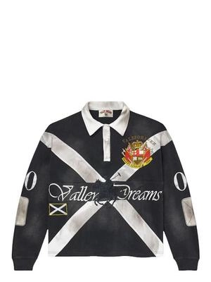 VALE FOREVER Stallion Rugby Long Sleeve Polo - Black