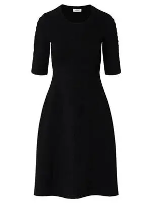 Liu Jo Knit Fit & Flare Dress With Crossover Sleeve Detail - Black