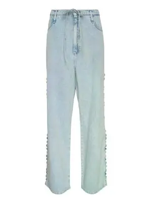 Rag & Bone Rag & Bone Phoebe Drawstring Waist Jeans With Scalloped Detail Blue