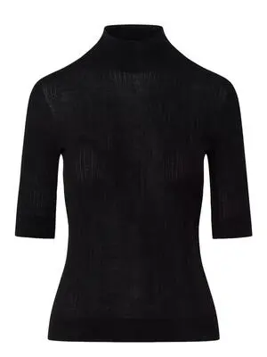 LIU JO LIU JO Wool Top With Rhinestone Embellishments And 3/4 Sleeves