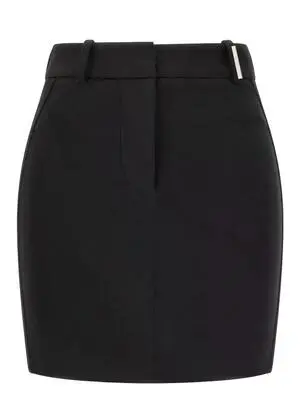 Attico Metal Plate Logo Embroidered Mini Skirt - Black