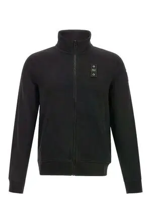 BLAUER. Logo-patch Zip-up Sweater - Black