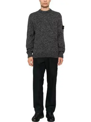 Stone Island Marl-knit Crew Neck Sweater - Grey