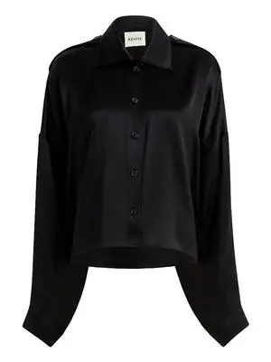 Khaite Bodine Epaulette Shirt - Black