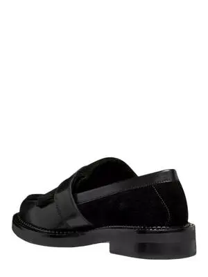 Geox Fringed Panelled Loafers - Black
