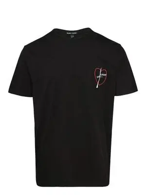 BLACK SCORE Heart-graphic T-shirt - Black