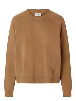 Liu Jo Boxy Sweater With Braided Details - Neutrals