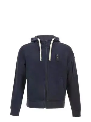 BLAUER. Logo Patch Zip-up Hoodie - Blue