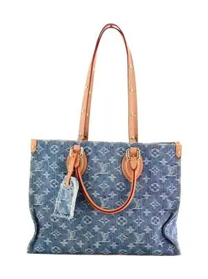 LOUIS VUITTON Monogram Denim Mm Tote Bag - Blue