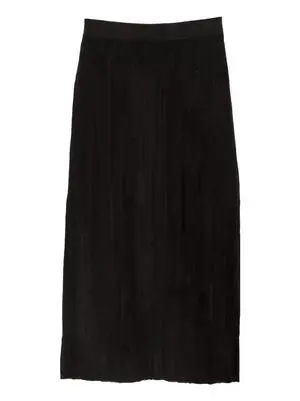 ALYSI Ribbed Knit Skirt - Brown