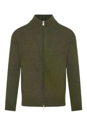 GRAN SASSO Ribbed-knit Zip-up Sweater - Green